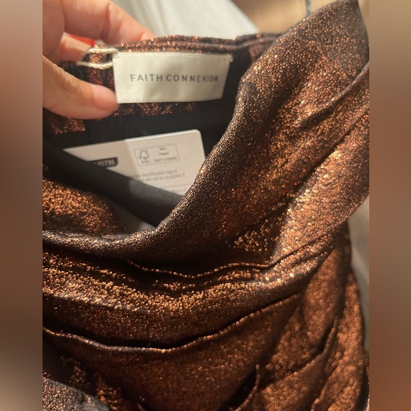 Faith Connexion | Dresses | Bronze Brown Copper Glitter Lurex Bandeau ...